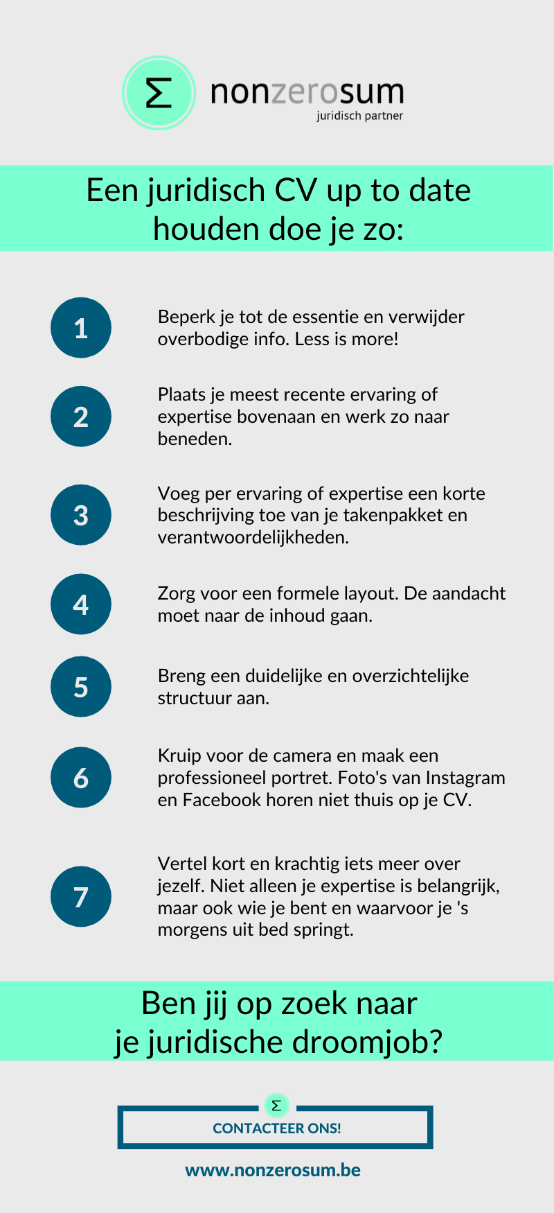7 tips om een juridisch CV up to date houden - Nonzerosum
